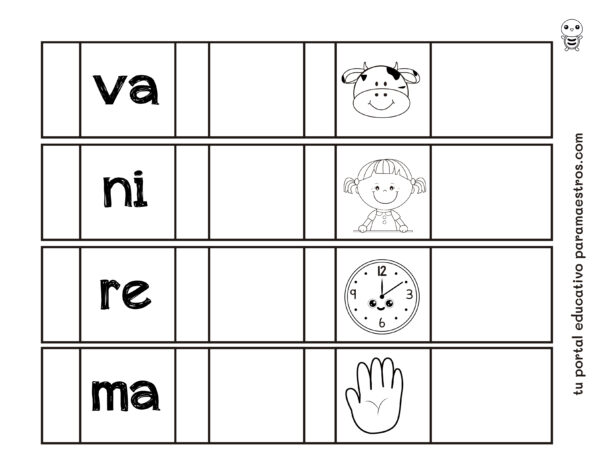 Formando palabras con Sílabas (Material Educativo) – paramaestros