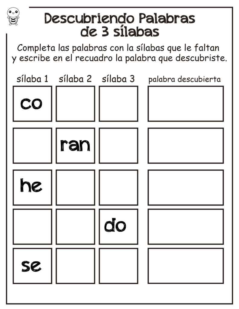 Formando palabras con Sílabas (Material Educativo) – paramaestros