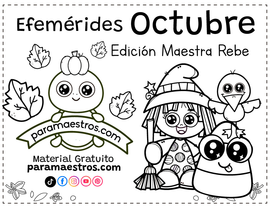 Efemérides Para Colorear Mes De Octubre Paramaestros